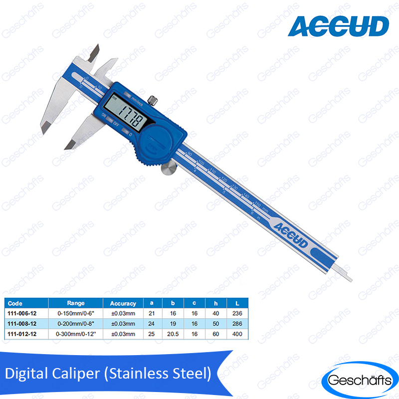 Accud Digital Caliper stainless steel 6 inch 8 inch 12 inch | Shopee Malaysia