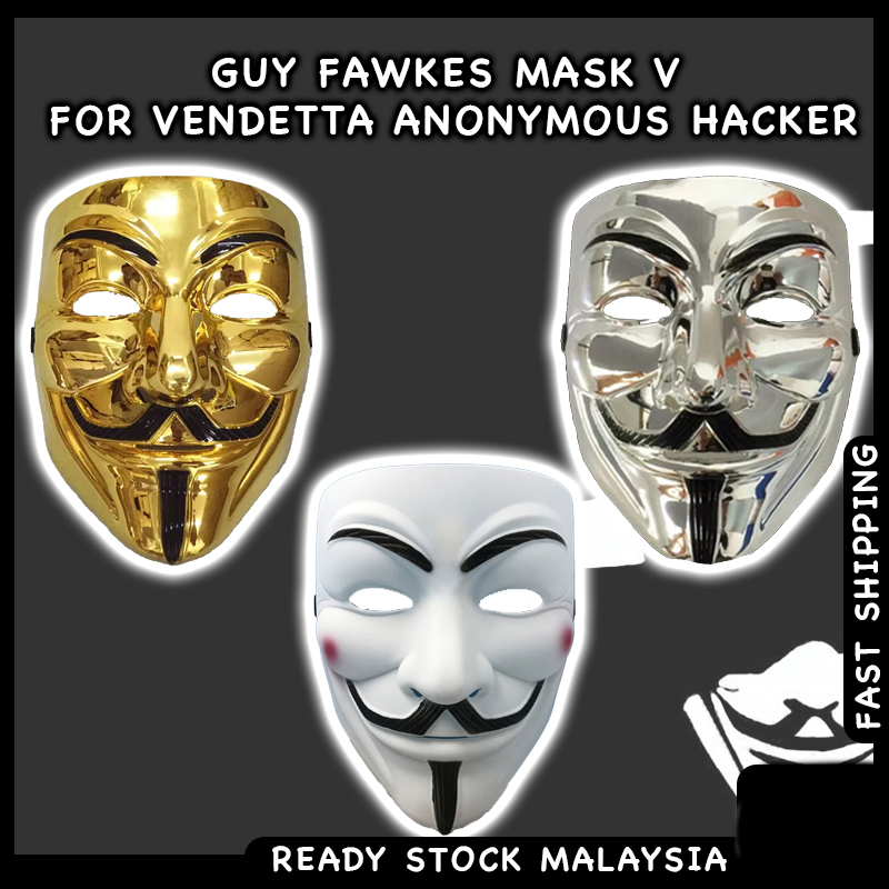 Guy Fawkes Mask V for Vendetta Anonymous Hacker Halloween Birthday ...