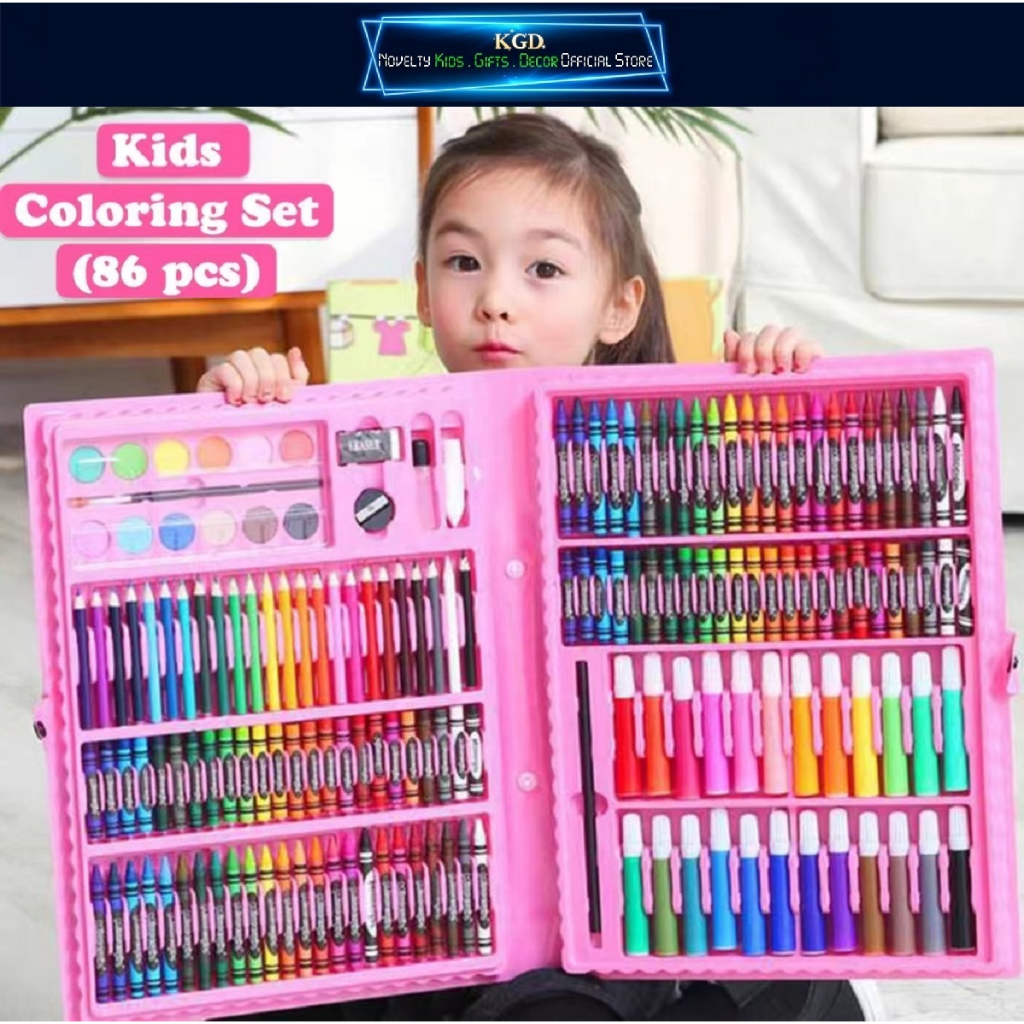 Kids Coloring Set 86pcs | Art Drawing Water Color Pen Color Pencil ...