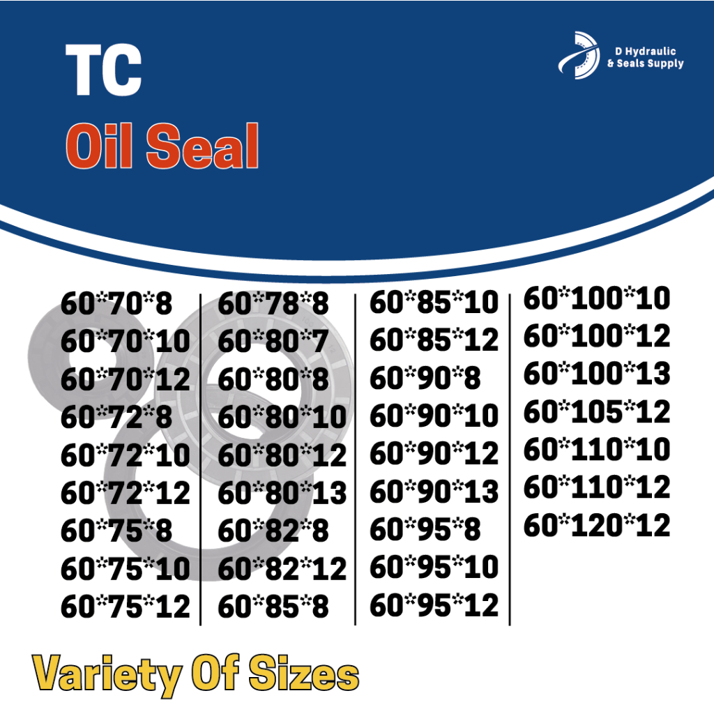 NBR TC OIL SEAL 60 (ID) OIL SEAL NBR TC (TC60X110X12/60X85X10/60X70X8 ...