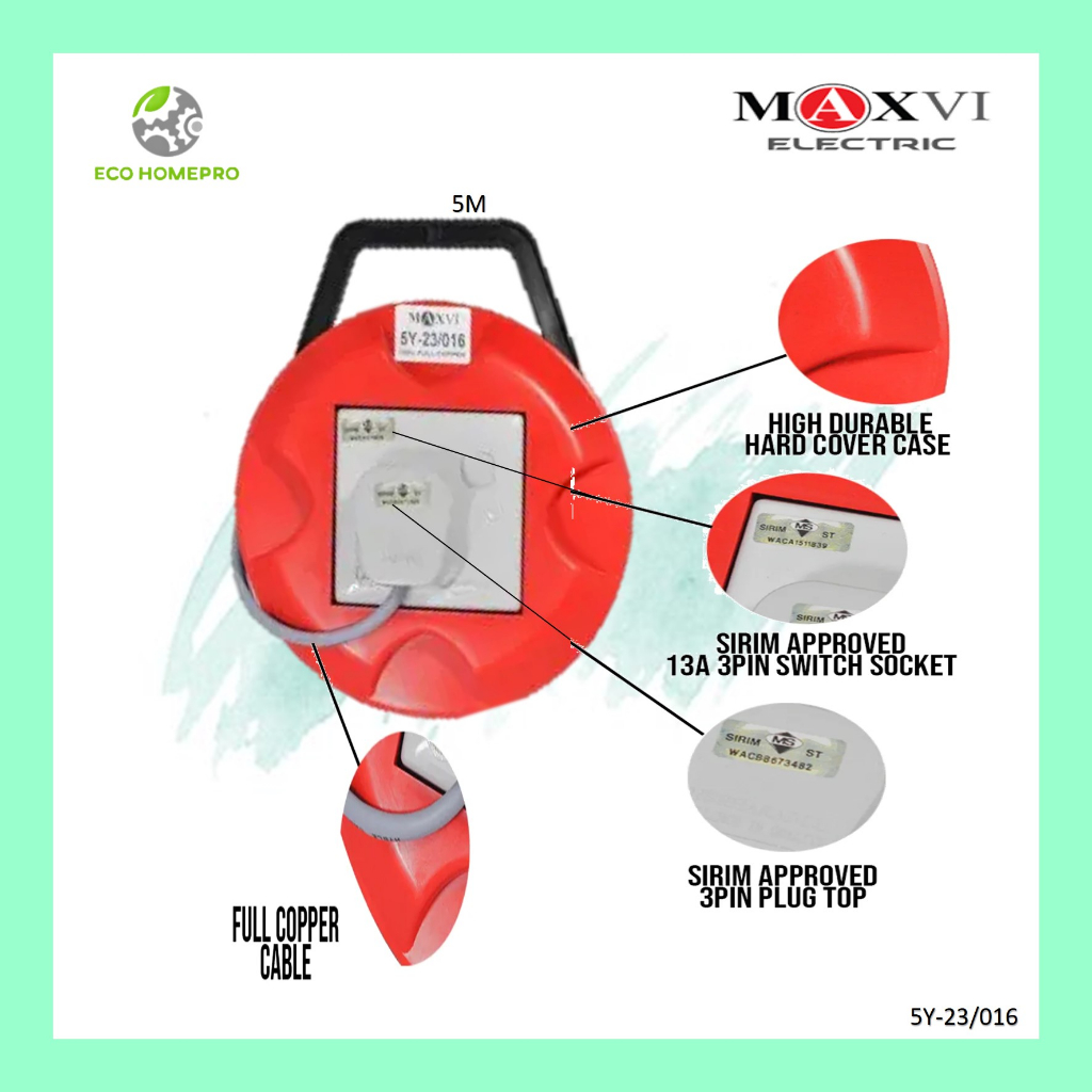 Maxvi Extension Cable Box With Plug Top (5M/7M) | Shopee Malaysia