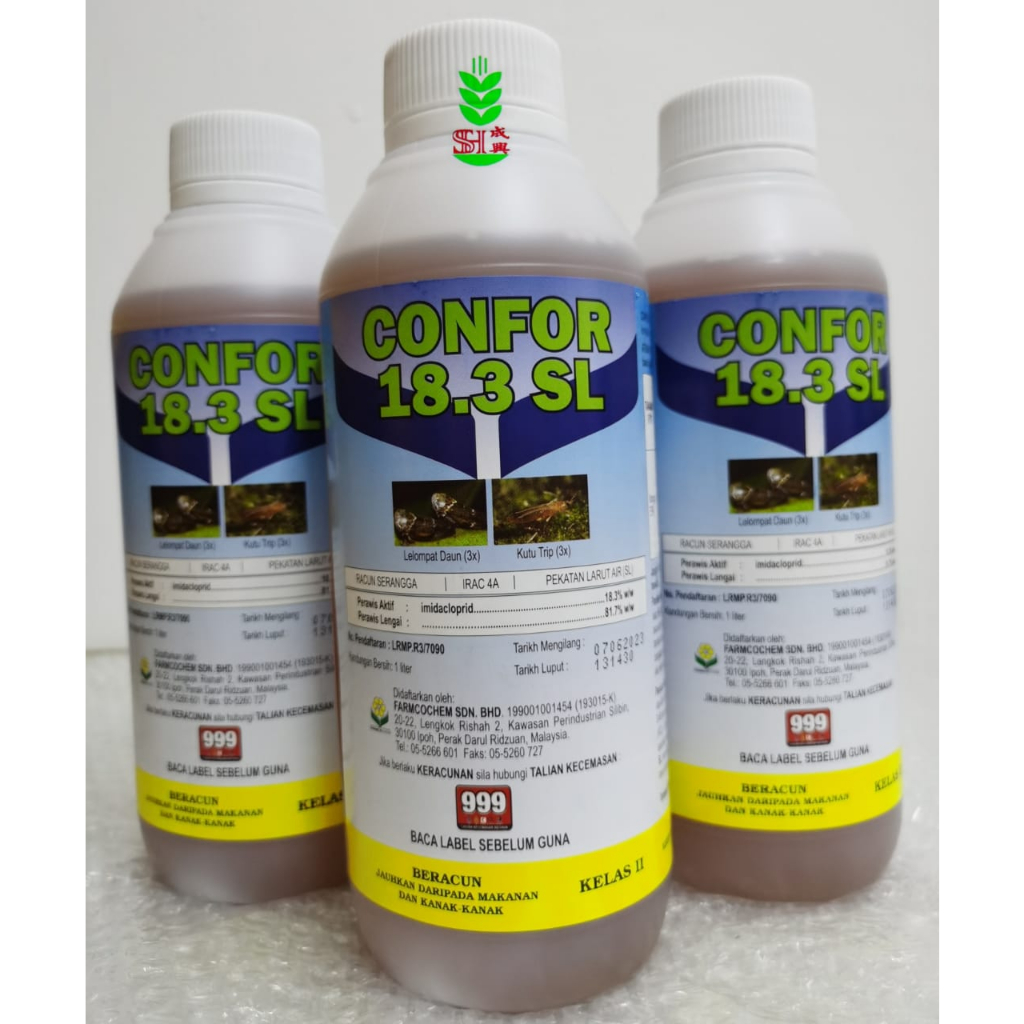1L CONFOR 18.3SL Imidacloprid 18.3% Racun Serangga Lalat Putih/Kutu ...