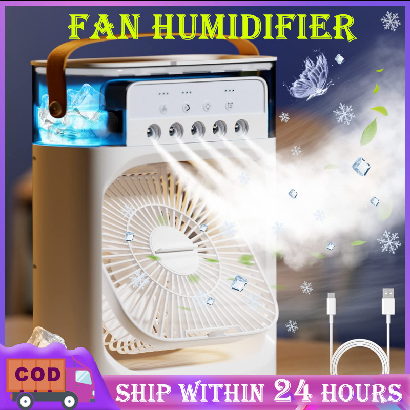 Air Cooling Fan 6 Inches Mist Fan USB Mini Aircond 3 In 1 Portable Fan ...