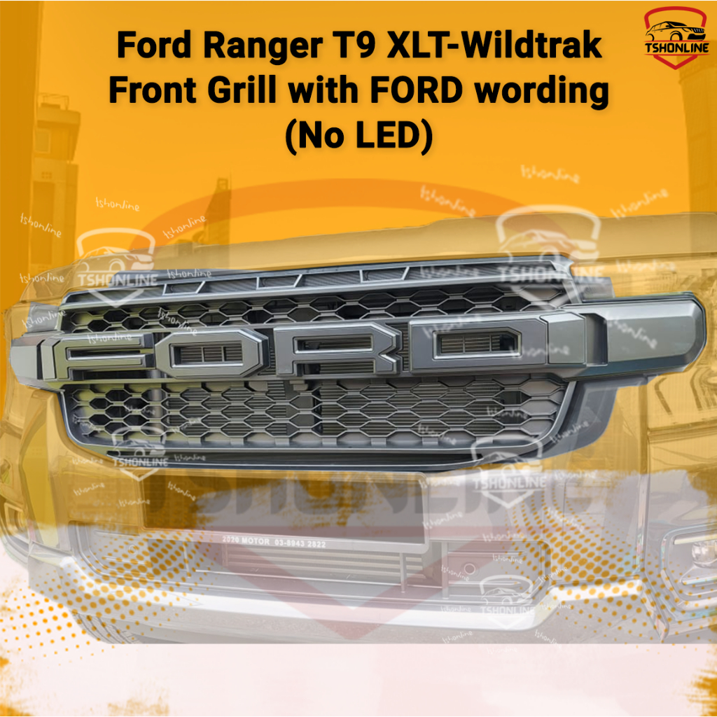 Ford Ranger T9 Front Grill with (White) LED FORD wording/ T9 wildtrak ...