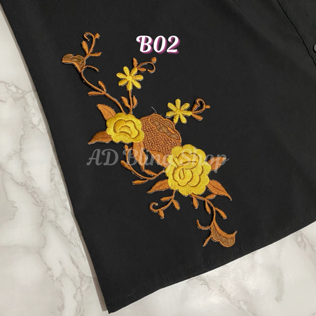 Bunga Sulam Tampal Embroidery Flower Patch Hotfix Iron On Aksesori ...