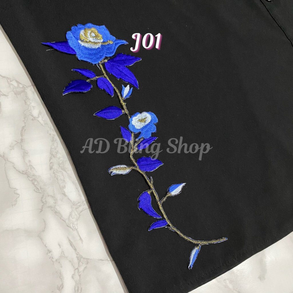 Bunga Sulam Tampal Embroidery Flower Patch Hotfix Iron On Aksesori ...