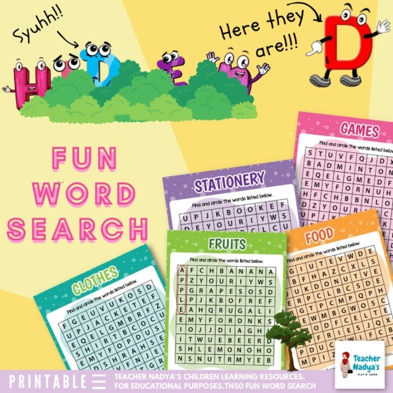 [ Printable / PDF ] Fun Word Search | TN50 | Shopee Malaysia