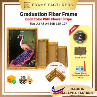 Photo Frame A3-12R Gold Color Fiber Frame For Graduation & Certificate ...