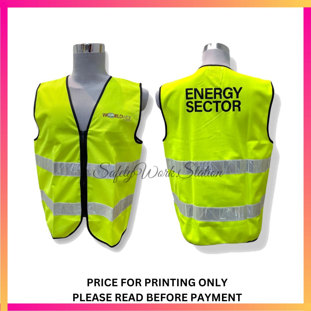 DIRECT PRINTING ON SAFETY VEST (MUST BUY TOGETHER WITH SAFETY VEST ...