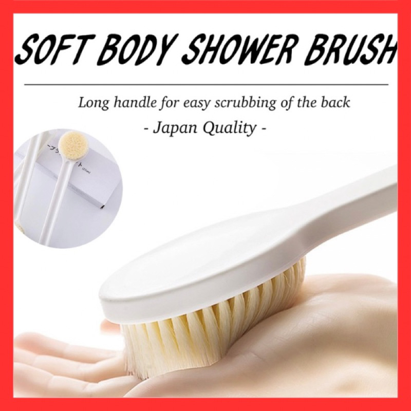 🔥READY STOCK🔥Muji Realeos Long Handle Bath Shower Brush Back Scrubber ...