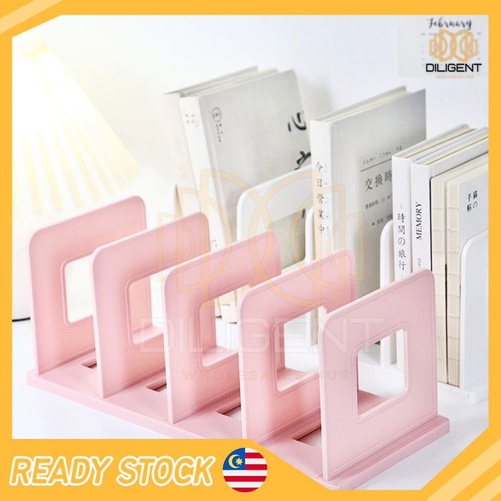 【D290 READY STOCK】 Flexible Partition Books Stand Bookend Holder Desktop Organizer Books Shelf ...
