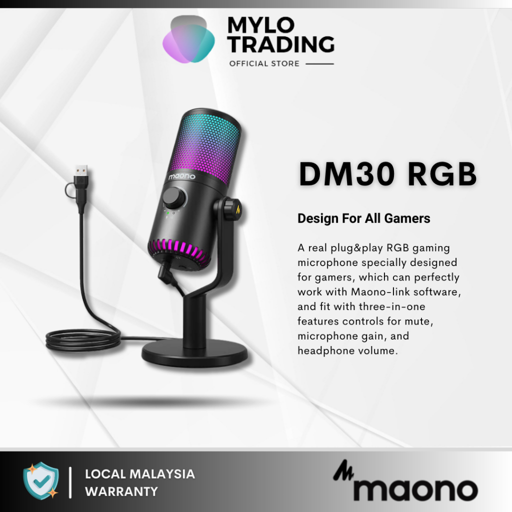 MAONO DM30 RGB Programmable USB Condenser Microphone | Shopee Malaysia