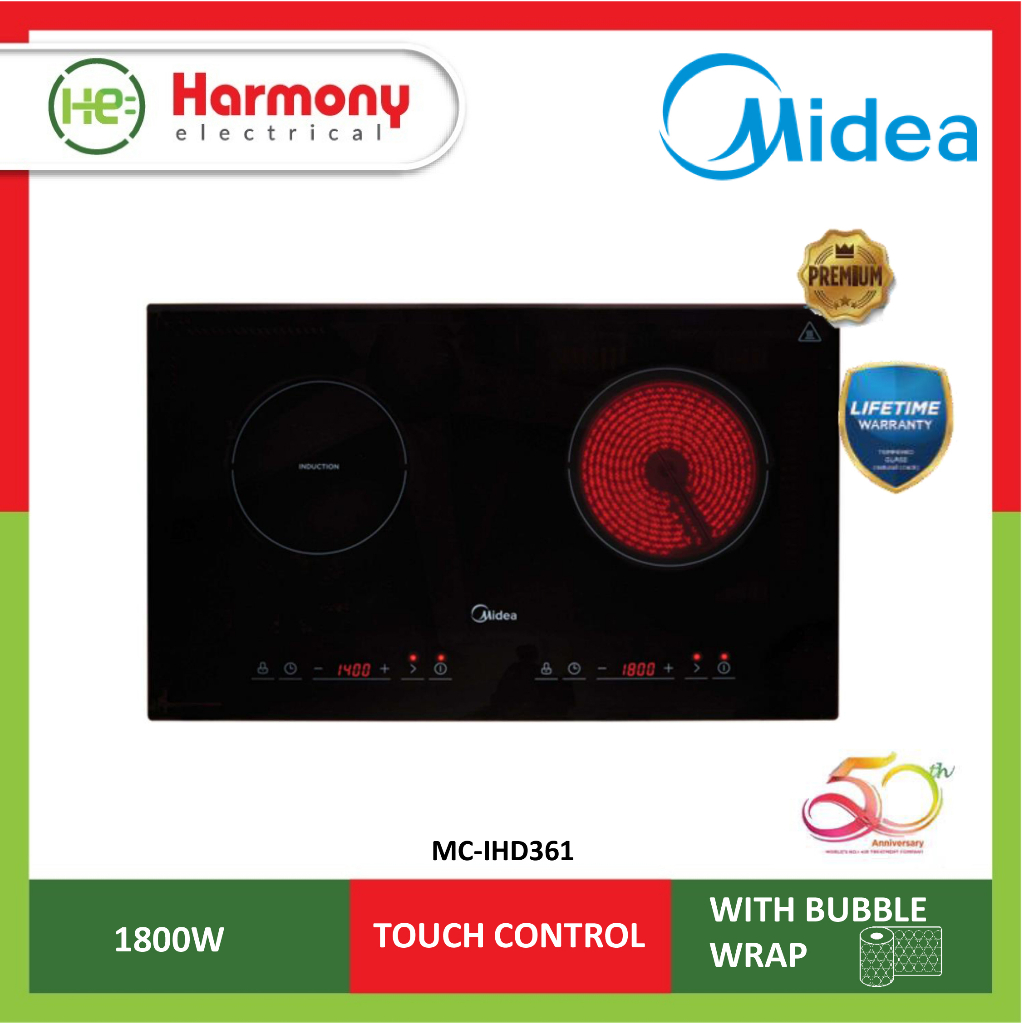(READY STOCK) Midea MC-IHD361 Built In Induction & Ceramic Hob ( 1800W ) | Shopee Malaysia