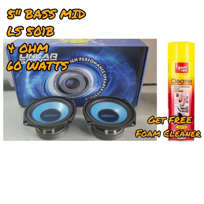 5"inch BASS MID LS 501B 4 OHM 60watts magnet 10 oz | Shopee Malaysia