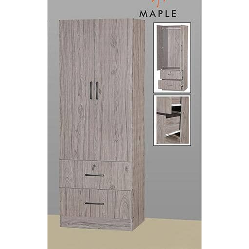 [183cm x 80cm][3Locks] CozyNetz 2 Door 2 Drawer Wardrobe with 3 Locks ...