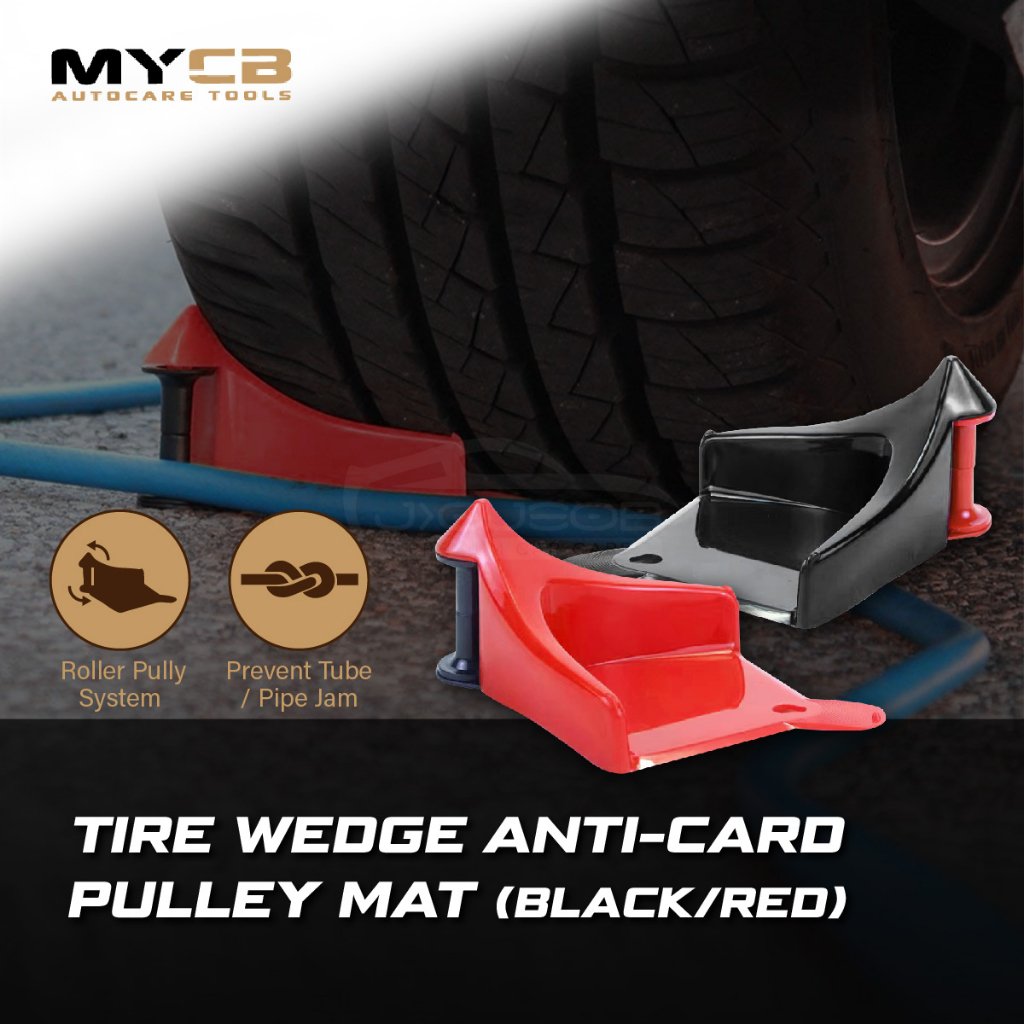 MYCB Hose & Cord Anti-Card Pulley Mat [Black/Red] Tire Wedge Anti ...
