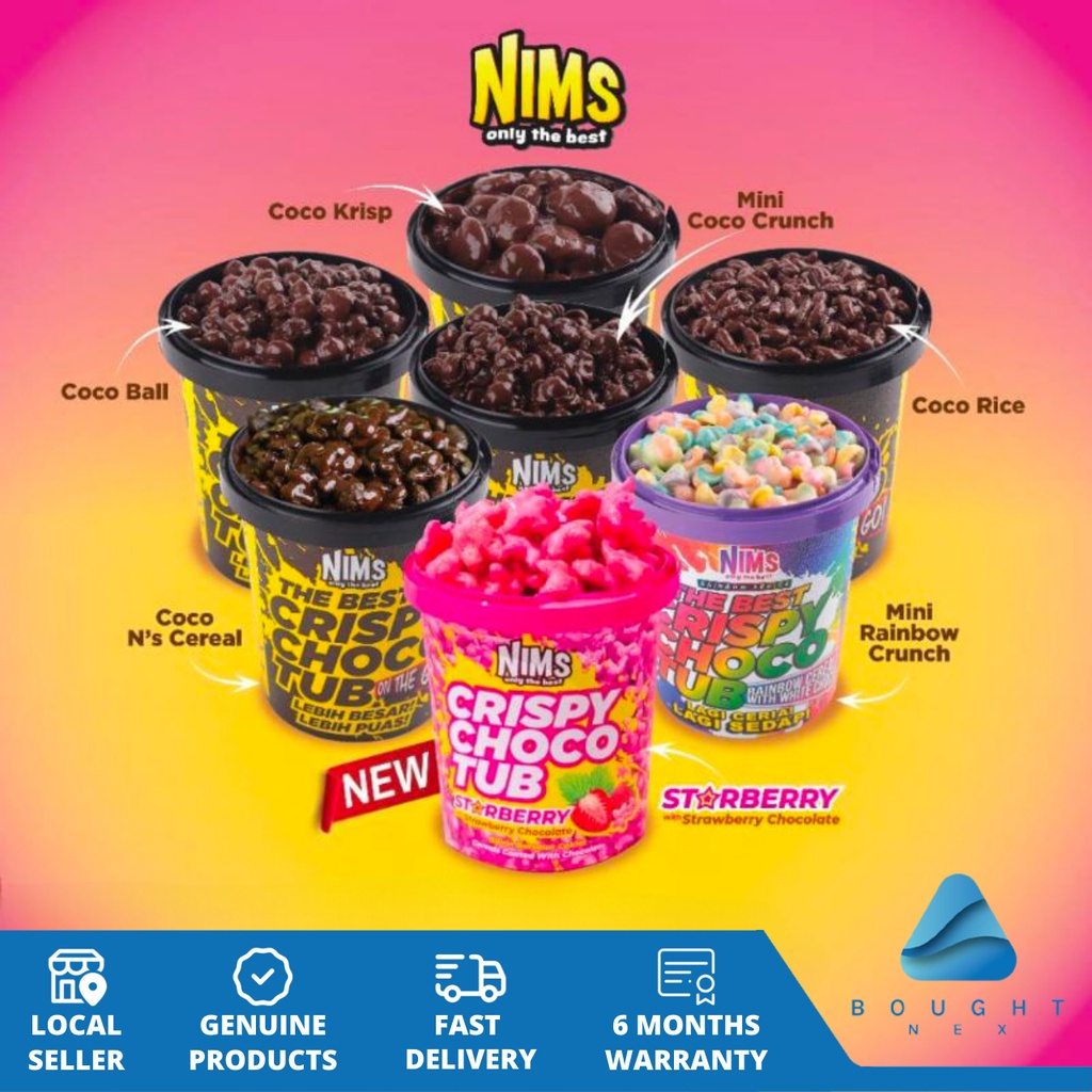 Nims Crispy Choco Tub 7 Flavours Delicious Chocolate Crunchy Indulgent ...