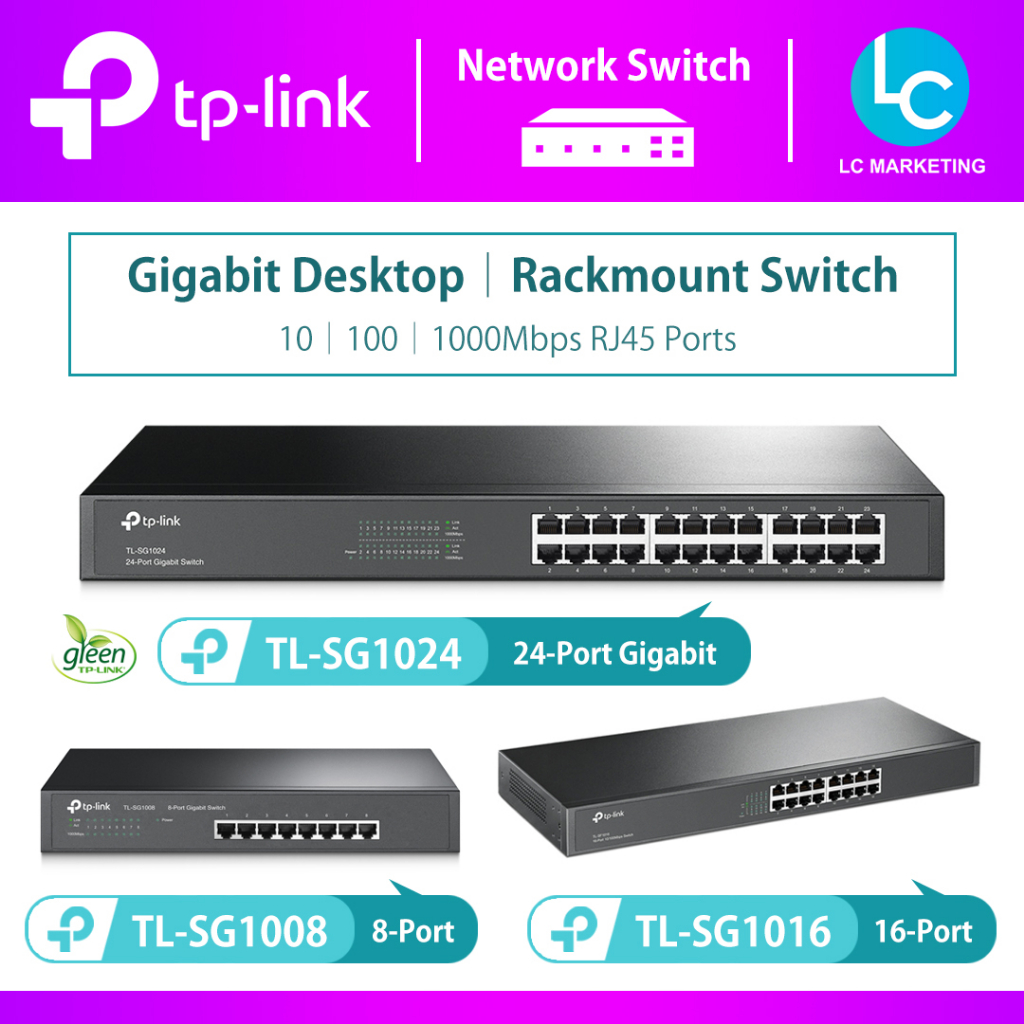 TP-Link TL-SG1008 TL-SG1016 TL-SG1024 8 16 24-Port Gigabit Port ...
