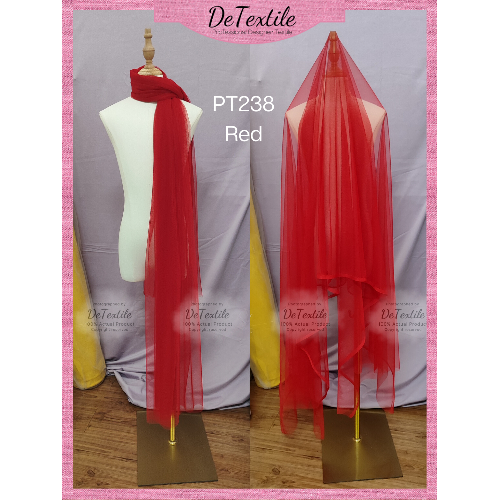 DeTextile Premium Tulle Bridal Soft Net Kain Net Lembut Murah Bidang ...