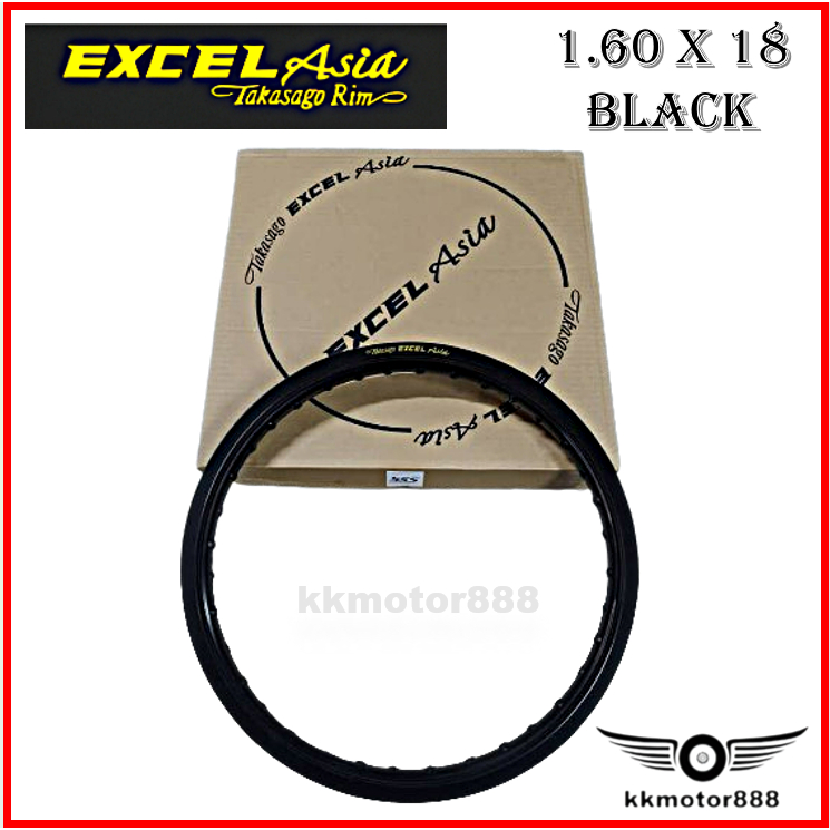 (100% ORIGINAL !!!) TAKASAGO EXCEL ASIA ALLOY RIM 1.60 X 18 BLACK HITAM ...