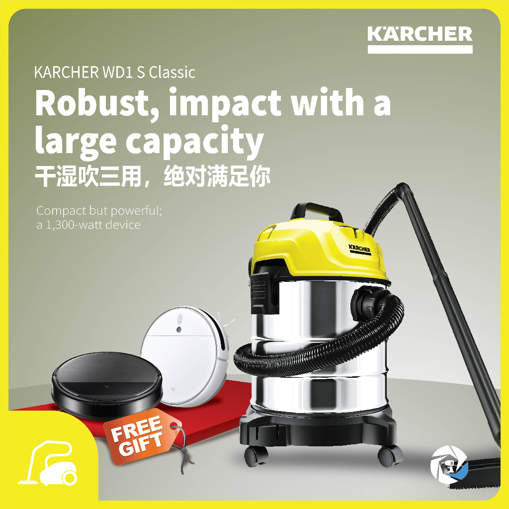 KARCHER WD1 CLASSIC / WD1S CLASSIC WET & DRY VACUUM - SPECIAL PROMOTION ...