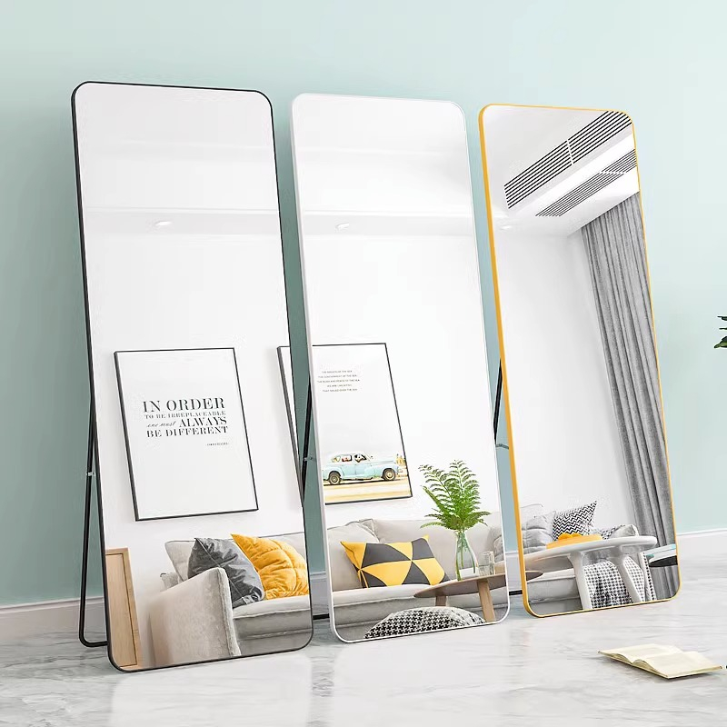 Full-length mirror fillet Cermin Standing Long Mirror Home decor Stand ...