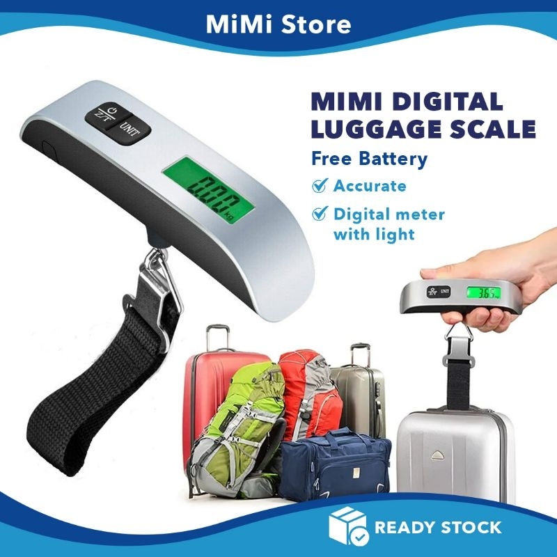 MiMi Travel Scale Digital LCD Electronic Luggage Scale Portable Hanging ...
