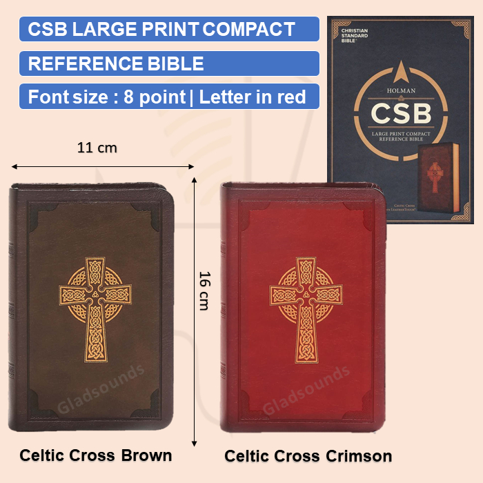 CSB Large Print Compact Reference Bible | Leather Touch | Letter in Red ...