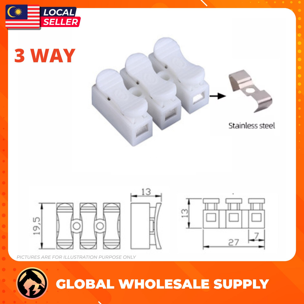Push Connectors Clip Electrical Cable Clamp Terminal for LED Strip ...