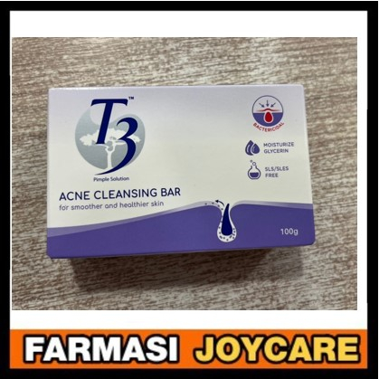 T3 Acne Cleansing Bar Soap Bactericidal 100g (Exp: March 2026) | Shopee ...