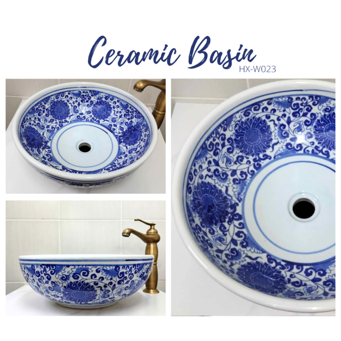 HAND MADE CERAMIC BASIN DEISGNER ART BASIN ABOVE COUNTER TOP ART SINK ...