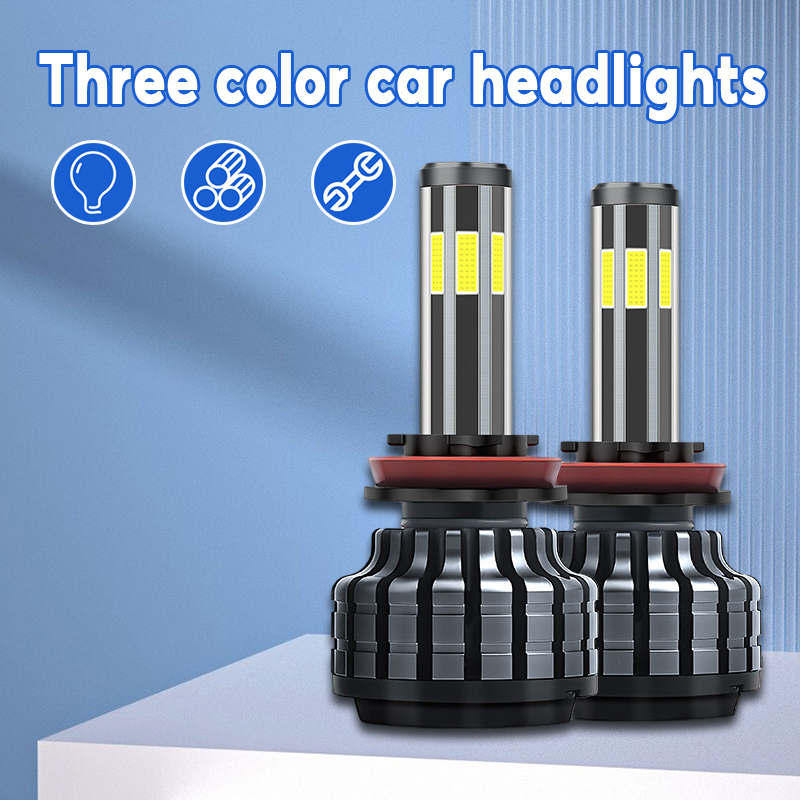 2PCS 6 Sides Original LED Headlights Car Headlamp H1 H11 H3 H4 H7 Car ...