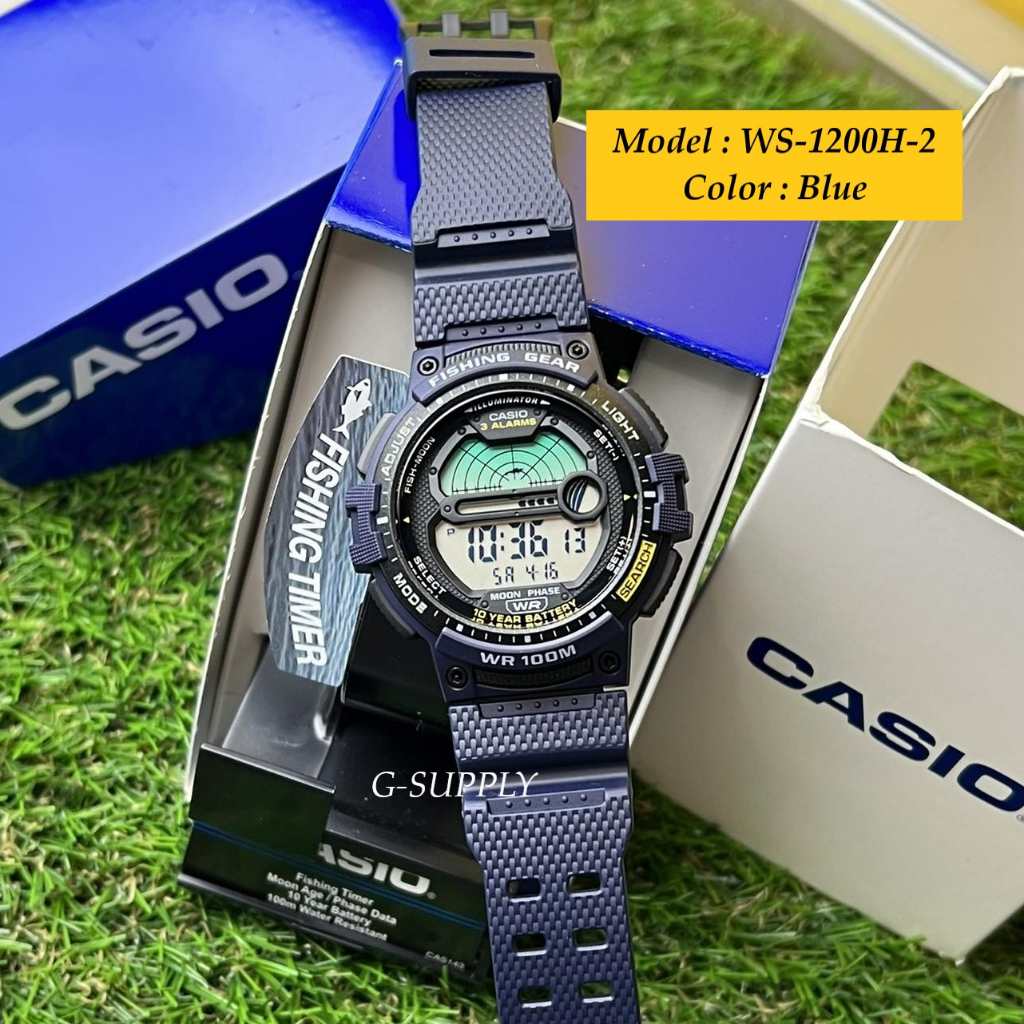 ( FISHING TIMER ) 100% Original Casio WS-1200H-1A WS-1200H-2A WS-1200H ...