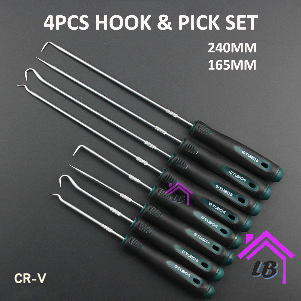 4Pcs Hook & Pick Set, O Ring Oil Seal Remover Precision Mini Pick and Hook Set Craft Hand Tools ...