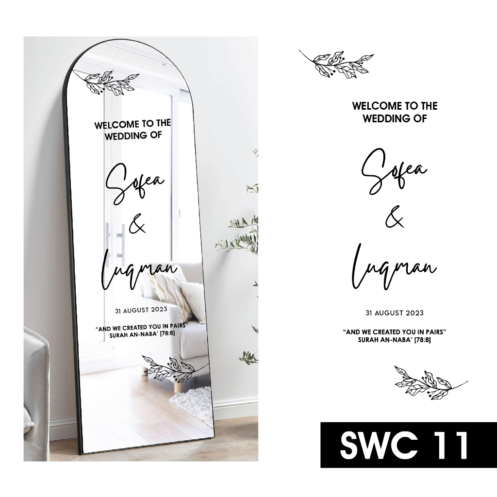 STICKER CUSTOM WELCOME BOARD CERMIN : STICKER SAHAJA (DESIGN IKUT SAIZ ...