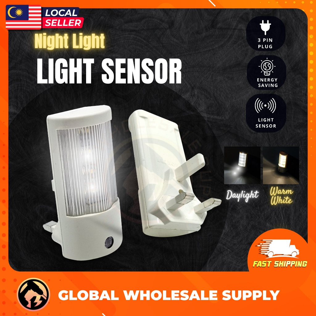 LED Plug-in Mini Auto Sensor Night Light Dim Light Lampu Tidur bilik ...