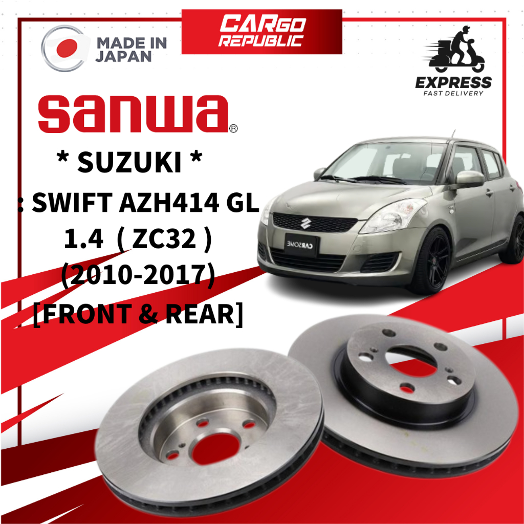 Sanwa Disc Brake Rotor Suzuki Swift Azh414 Gl 1.4 Zc32 (2010-2017 ...