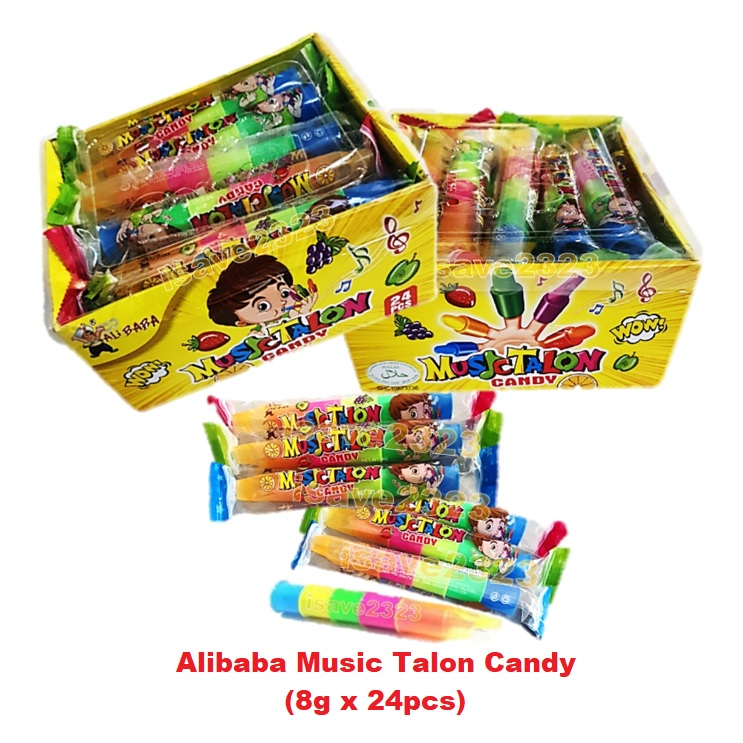 [HALAL] Alibaba Music Talon Candy Fruit Flavours (8g x 24pcs) | Shopee ...