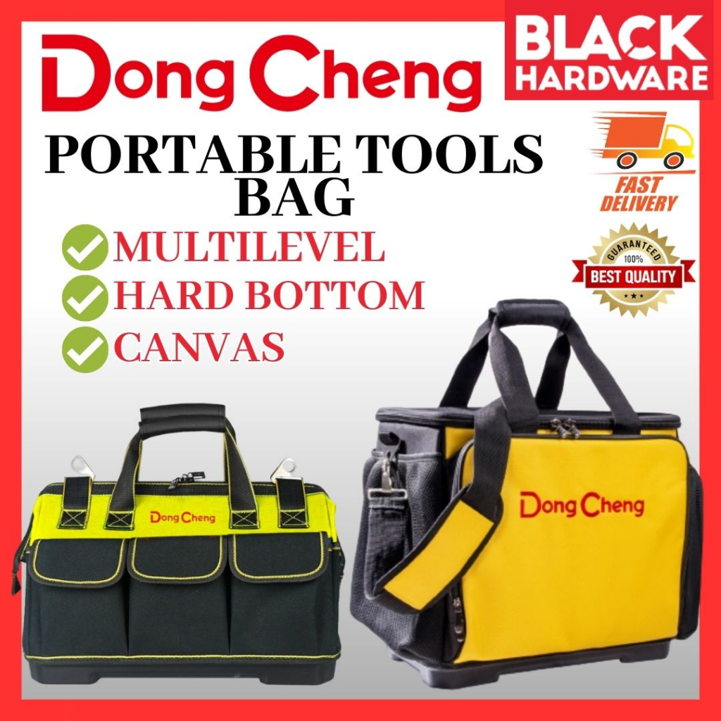 Black Hardware DONGCHENG Tool Bag Heavy Duty Big Beg Worker Portable ...