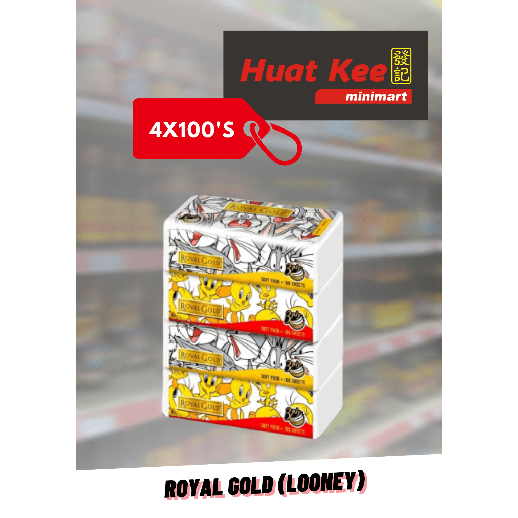 Royal Gold Looney Facial Tissue 4x100's/ Lux Elegant 4x120's | Shopee ...