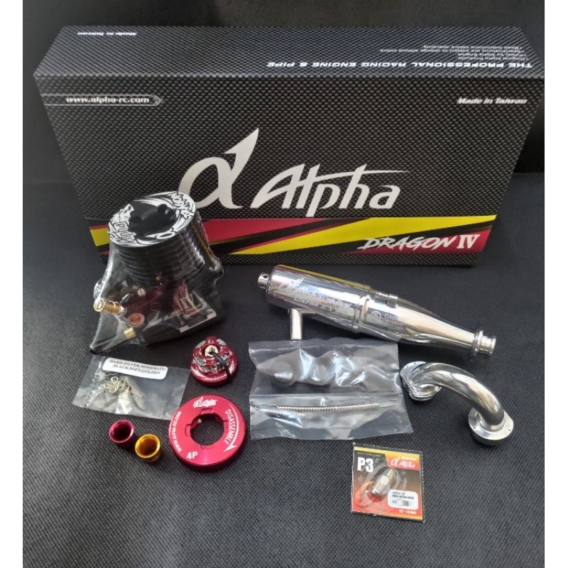Alpha Dragon IV Edition 2 .21 3-Port Pre Break-In Nitro Engine 1/8 ...