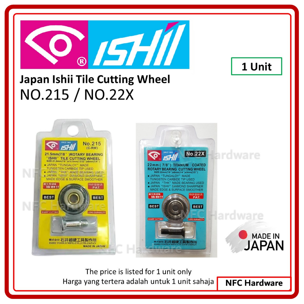 JAPAN ISHII NO.215 Tile Cutting Wheel / NO.22X Titanium Coated Cutting Wheel | Shopee Malaysia
