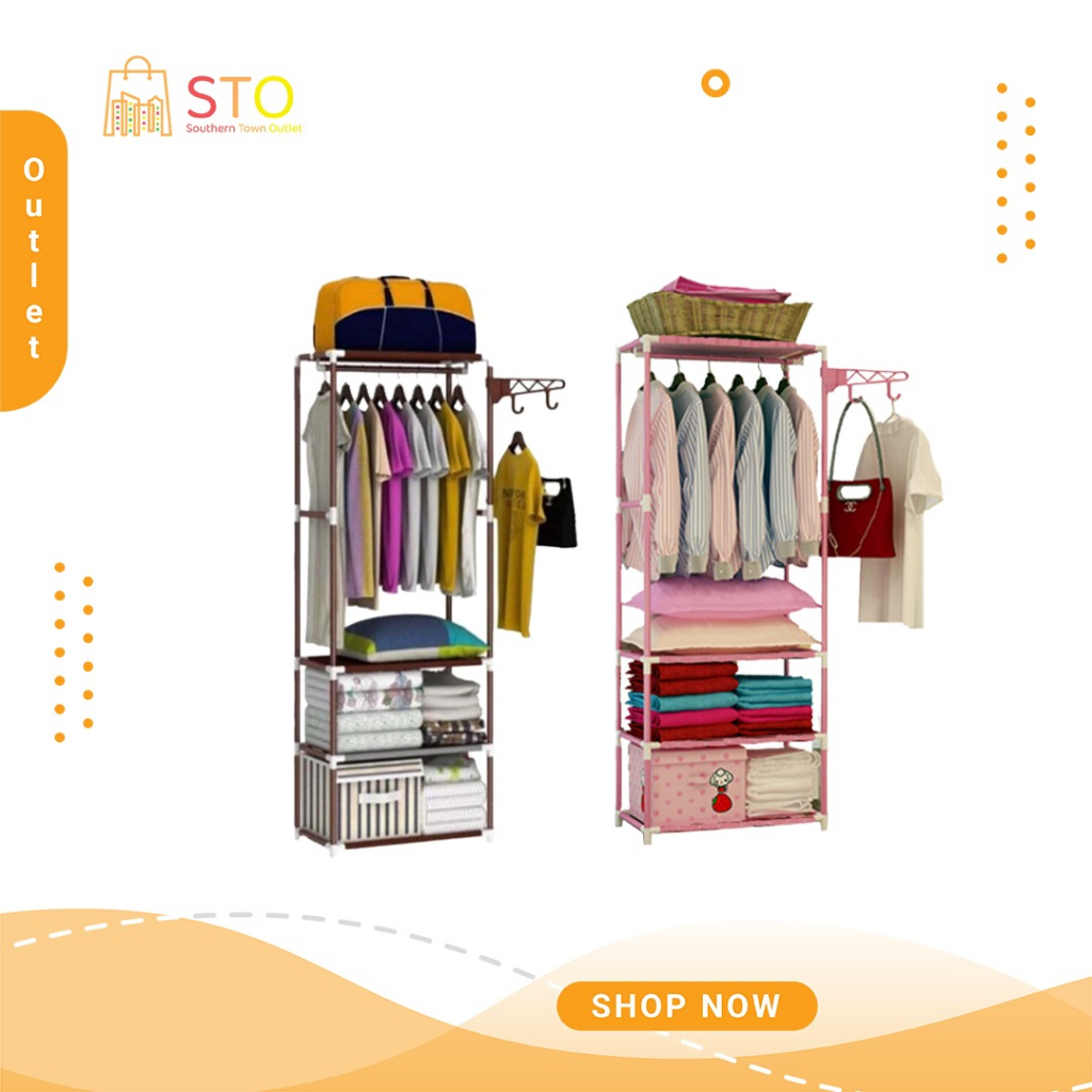 STO Korean Simple Elegant Colorful Style Design Clothes Rack Easy ...