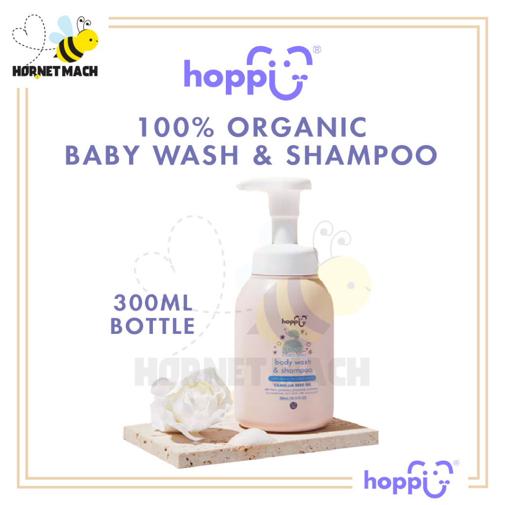 Hoppi 100% Organic Baby Wash & Shampoo (300ml/Bottle) | Shopee Malaysia