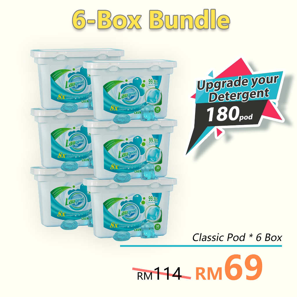 Laugend 6-Box Bundle Laundry Pod 180 pods Laundry Detergent Laundry Gel ...