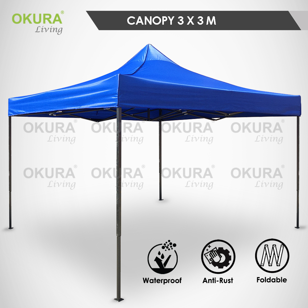 OKURA FULL SET Canopy 10'x10' (3 X 3M) Cover Tent Waterproof Sunshade ...