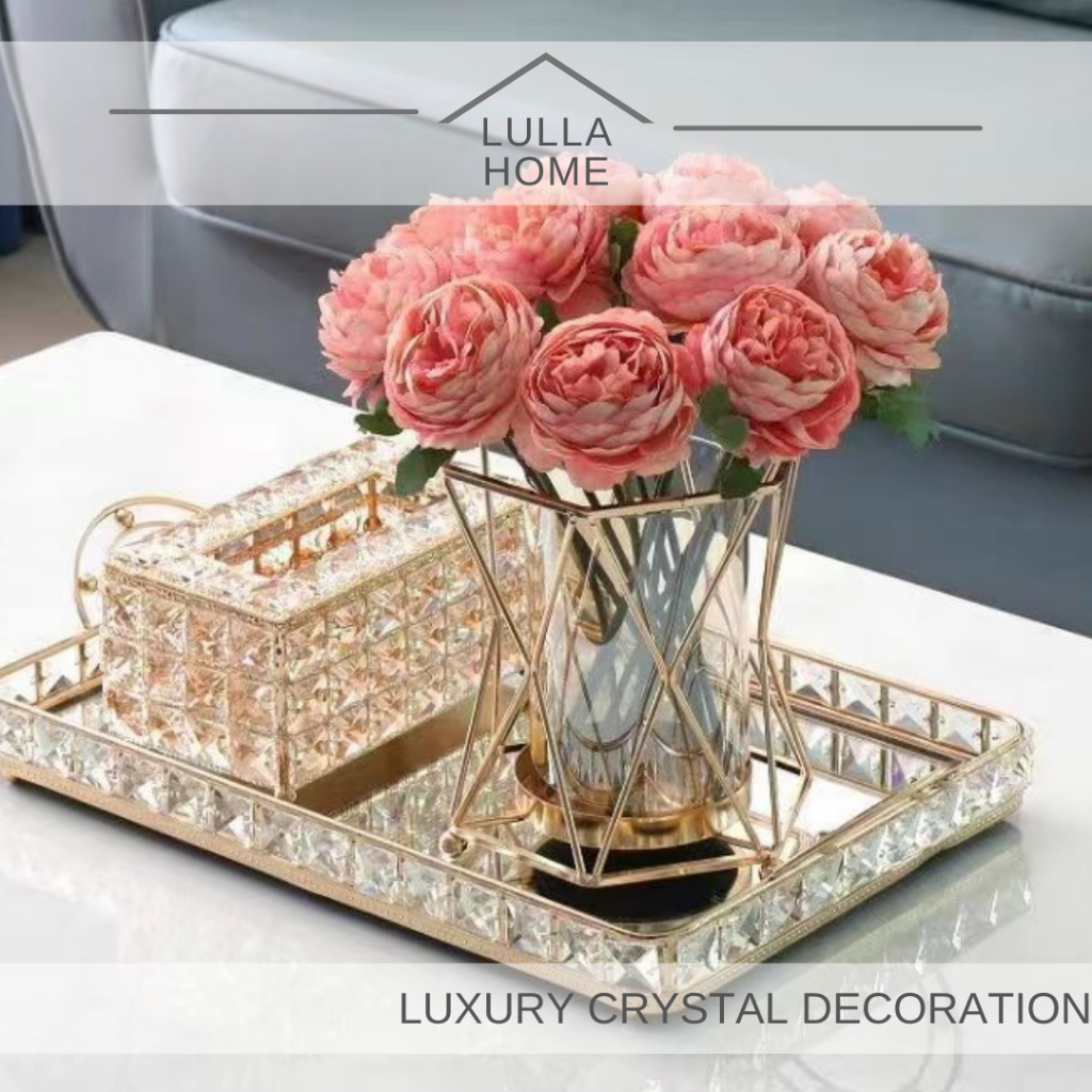 LullaHome Luxury Rectangular Crystal Tissue Box Decorative Facial ...