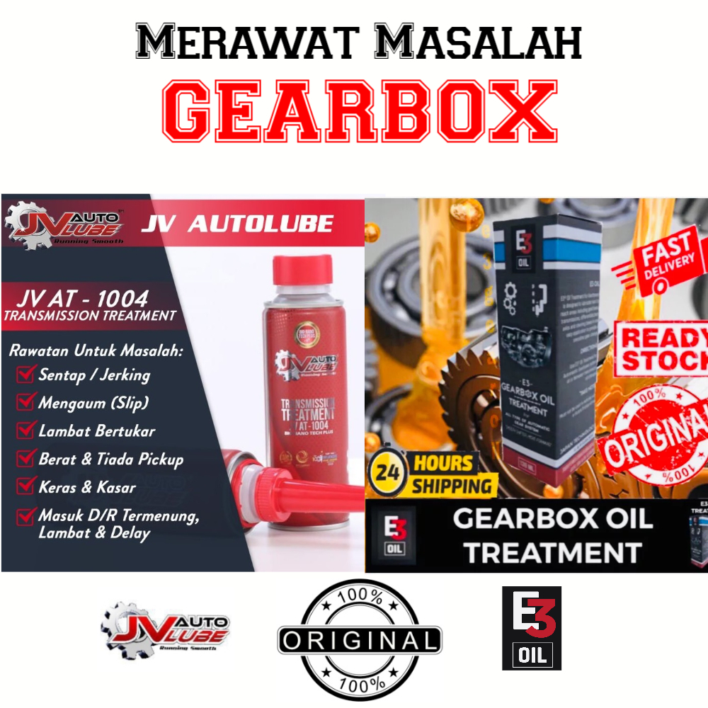 Original JV Auto Lube | E3 Gearbox Oil Treatment clear stock | Gear sentap | Gear Termenung ...