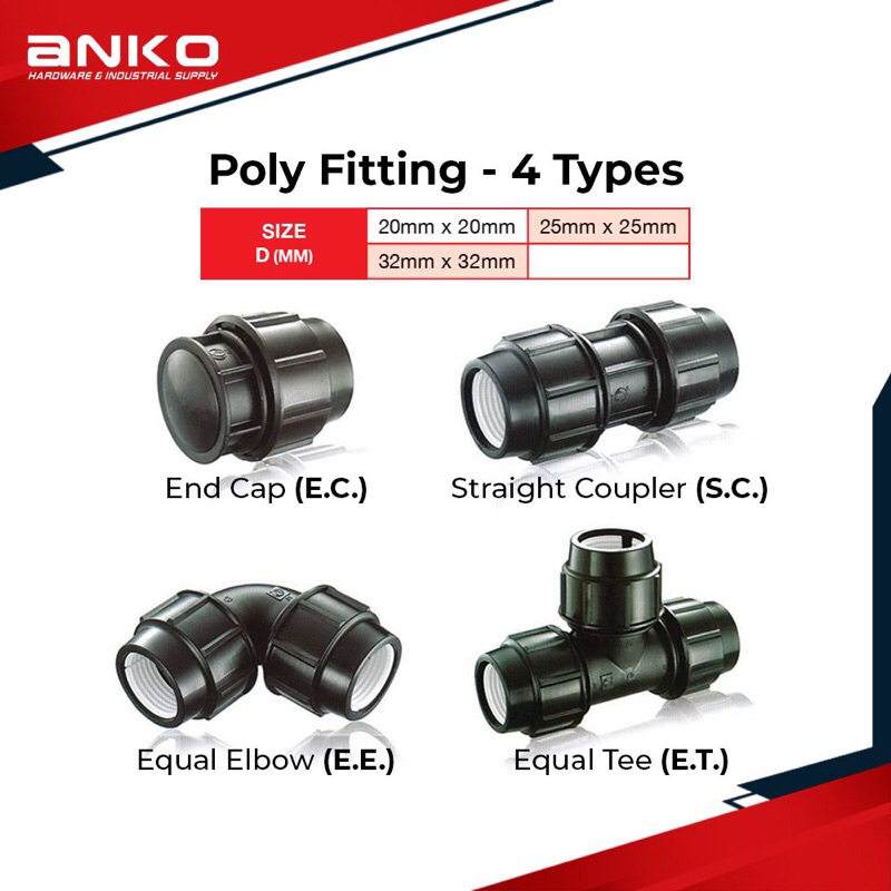HDPE Poly Fitting Poly PP Pipe Connector End Cap/Straight Coupler/Equal ...