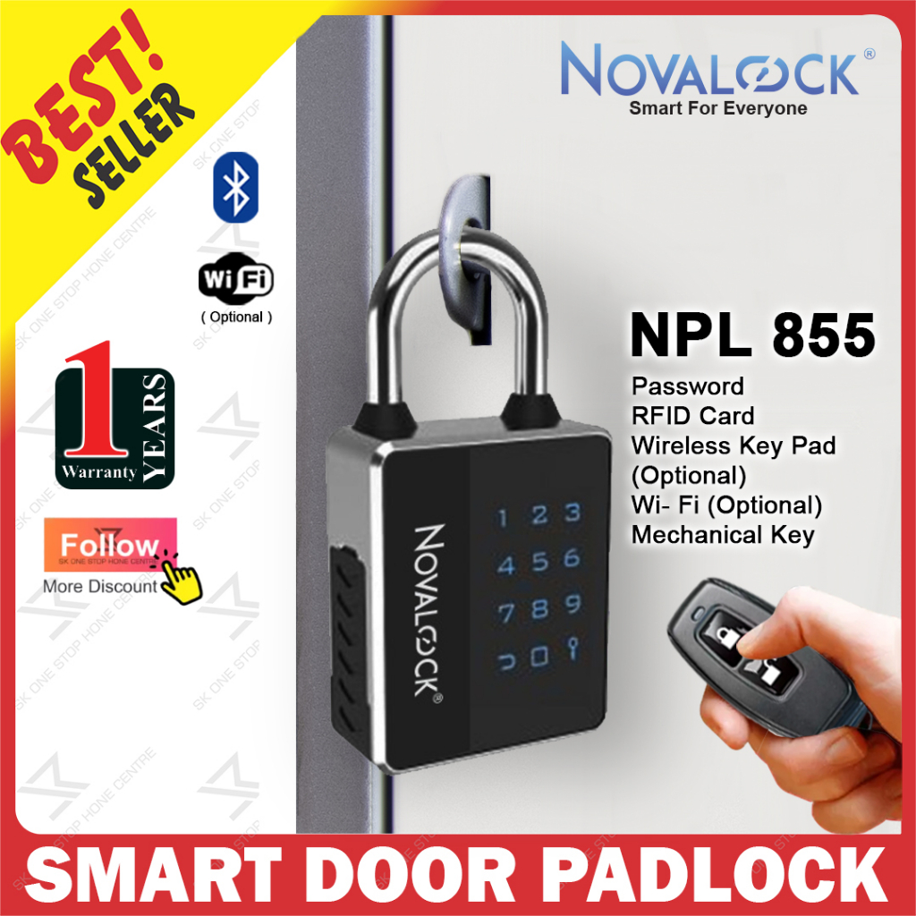 Novalock NPL855 Digital Smart PadLock with Remote Control | Shopee Malaysia